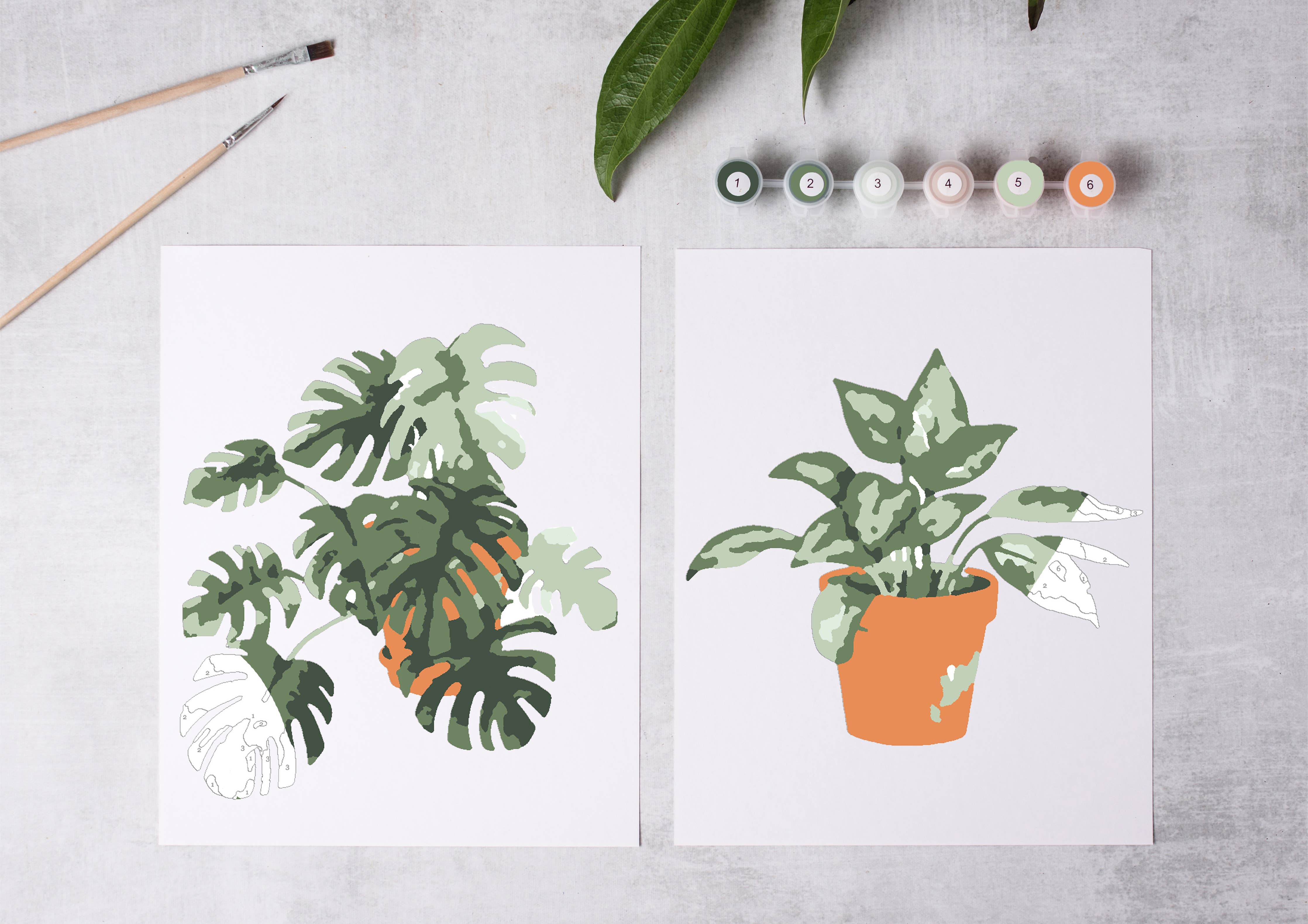 Cate Paper Co. - Tropical Plants Paint-By-Numbers kit – The Educated Otter